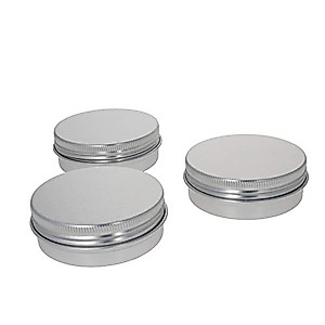 Othmro 30Pcs 2oz Metal Round Tins Aluminum Tin Cans Jar Refillable Containers 60ml Tin Cans Tin Containers Bottles with Screw Lid for Salve Spices Lip Balm Tea Candies Silver 2.67×0.98inch