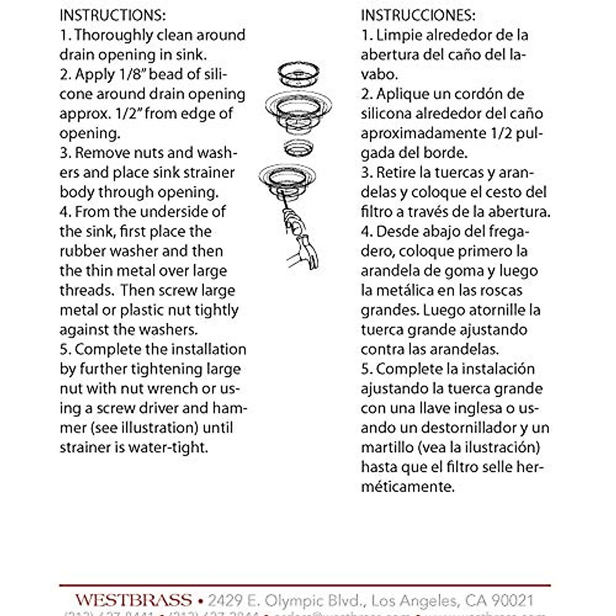 Westbrass D2145-62 3-1/2" Post Style Large Kitchen Sink Basket Strainer, Matte Black (2-Pack)