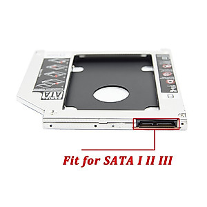 SATA Hard Drive Caddy, Universal 9.5 mm SATA to SATA 2nd SSD HDD Hard Drive Caddy Adapter Tray Enclosures for DELL HP Lenovo ThinkPad ACER Gateway ASUS Sony Samsung MSI Laptop