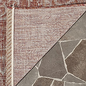 SAFAVIEH Courtyard Collection 8' x 11' Terracotta/Beige CY8481 Indoor/ Outdoor Waterproof Easy-Cleaning Patio Backyard Mudroom Area-Rug