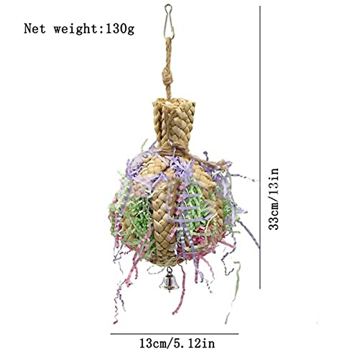 Leefasy Parrot Chewing Toy, Hanging Foraging Shredder Toy, Parrot Nest Suitable for A Wide Variety of Small Parrots and Birds