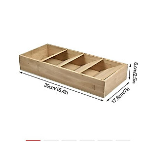 KARKO Kitchen Tools Drawer Organizer Store Organizer Drawer Wooden Bamboo Silverware Cutlery Storage Box Kitchen Storage Cabinet (CW0003)