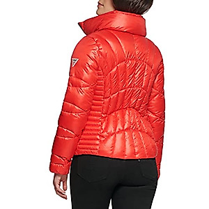 GUESS Fall, Puffer, Quilted Jackets for Women, HOT Crimson, Large