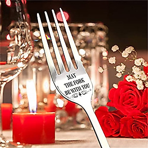 Gifts for Boyfriend Anniversary Valentines Gifts I Forking Love You Dinner Forks, Inspirational Funny Engraved Forks, Funny Engraved Dinner Fork Stocking Stuffers Gifts for Men (B)