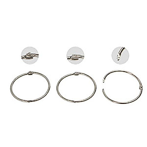 KTOJOY 1.5Inch (20 Pack) Loose Leaf Binder Rings, Nickel Plated Steel Binder Rings, Keychain Key Rings, Metal Book Rings, Silver, for School, Home, or Office
