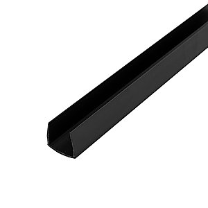 Outwater Plastics Black 5/8'' Styrene Plastic U-Channel/C-Channel 46 Inch Lengths (Pack of 3)