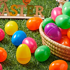 JOYIN 50 PCS 2.3" Easter Eggs, Empty Plastic Eggs Fillable Colorful Bright Eggshell Bulks for Easter Hunt, Filling Treats, Party Favor, Basket Stuffers, Classroom Prize Supplies