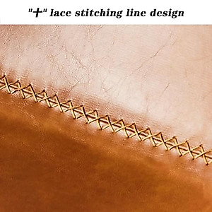 Lsoiup Counter Height Bar Stools Set of 2, Mid Century Modern Faux Leather Counter Stools with Back Armless Bar Chairs for Home Bar Kitchen Island