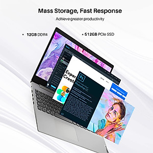 Lenovo Ideapad 3i 14 Inch FHD Laptop, Intel Core i3-1115G4 (Up to 4.1 GHz), 12GB RAM, 512GB SSD, Intel UHD Graphics, WiFi 6, Portable College Laptop, Thin and Light, Win 11 S, with Cleaning Brush