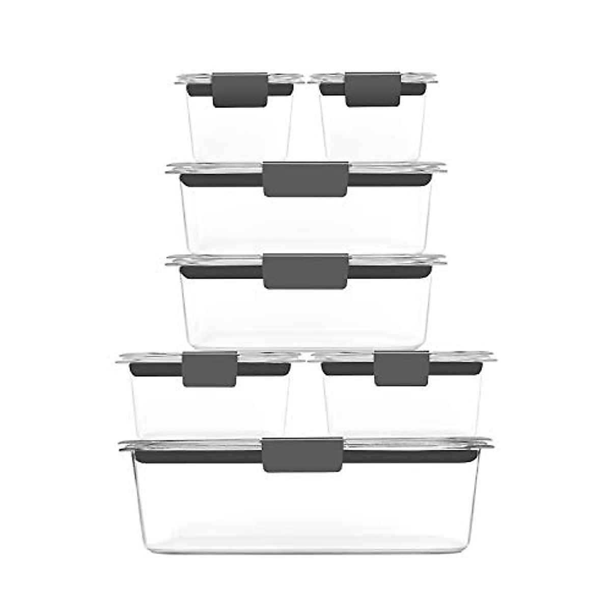 Rubbermaid Brilliance BPA Free Food Storage Containers with Lids, Airtight, for Lunch, Meal Prep, and Leftovers, Set of 7