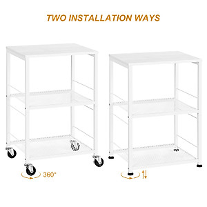 OYEAL End Table, Small Side Table Living Room, White Nightstand with 2-Tier Storage Shelf, Printer Stand Sofa Table for Small Spaces, Living Room, Bedroom, Easy Assembly