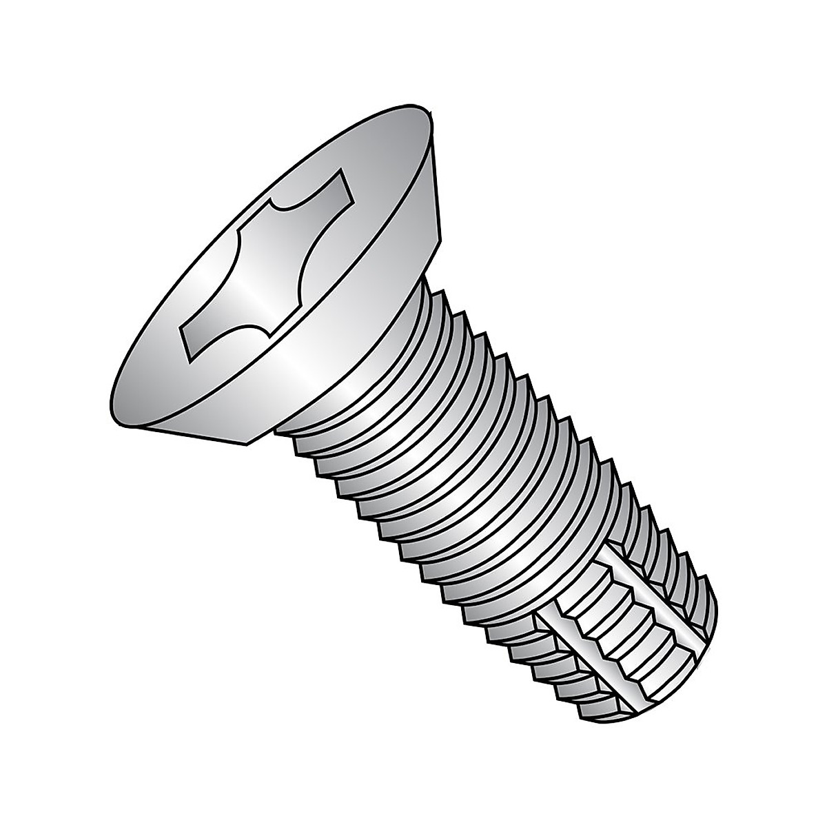 Small Parts 1108FPU410 410 Stainless Steel Thread Cutting Screw, Plain Finish, 82 Degree Flat Undercut Head, Phillips Drive, Type F, #10-32 Thread Size, 1/2" Length (Pack of 25)