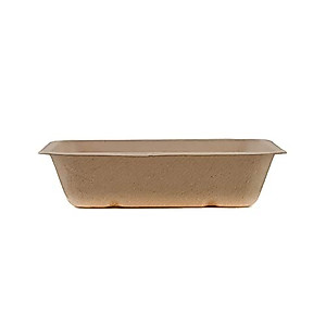 EcoQuality [50 PACK] 16oz Disposable Rectangular Container Take Out Food Tray - Natural Sugarcane Bagasse Bowl Bamboo Fibers Sturdy Compostable Eco Friendly Environmental Paper Alternative