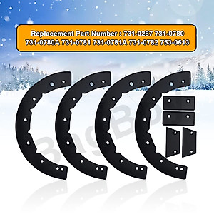 Braveboy 731-0782 Snow Thrower Paddle Set, Compatible with MTD 753-0613 731-0782 731-0781 731-0780 & More - 2005 and Earlier, for Two-Cycle Single Stage Snow Throwers