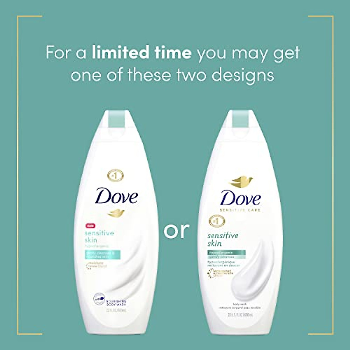 Dove Hypoallergenic Body Wash To Moisturize Sensitive Skin Body Wash For Sensitive Skin Sulfate and Paraben Free, 22 Fl Oz (Pack of 4)