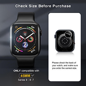 Tempered Glass Screen Protector Compatible with Apple Watch (45mm)