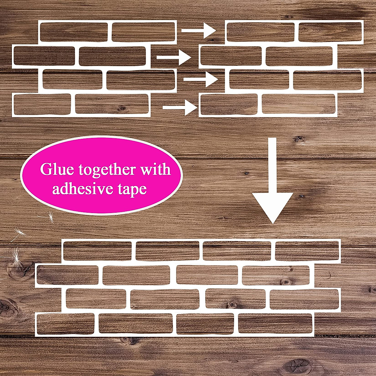 4Pcs Brick Stencils for Painting Walls 17 x10Inch, Reusable Brick Stencil for Concrete Floor Large Brick Patterns Wall Stencil for Home Decor (Brick)