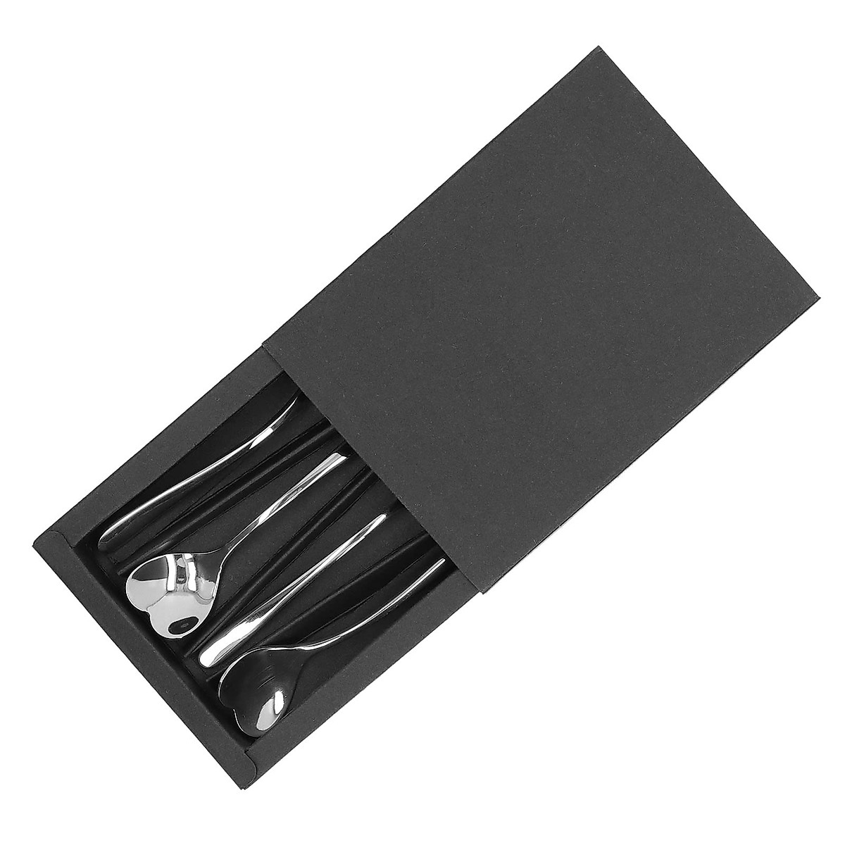 4Pcs Coffee Spoon, 4 Inch Heart Shaped Stainless Steel Teaspoons, Lovely Ergonomic Metal Stirring Spoon for Dessert, Ice Cream, Coffee, Iced Tea, Appetizer, Cake, Sugar