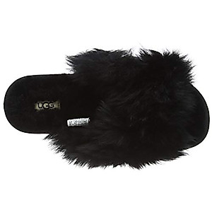 UGG Women's Fuzzalicious Slipper, Black, 5