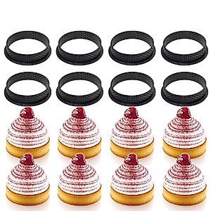 Hasde Cake Mold Perforated Cutter Round-Shape Mousse Circle Ring Tart Decorating 8PCS