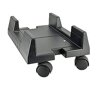 CPU Stand Mobile Desktop Tower Computer Floor Stand Rolling Caster Wheels Adjustable Width Universal PC Computer Holder Cart with 4 Caster Wheels (Black-B)