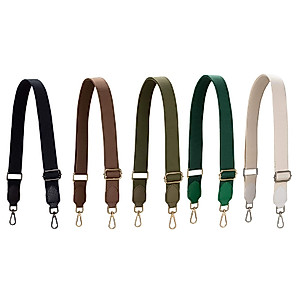 Allzedream Purse Straps Replacement Crossbody Bags Handbag Wide Canvas Leather Adjustable (Black, Gold hardware)