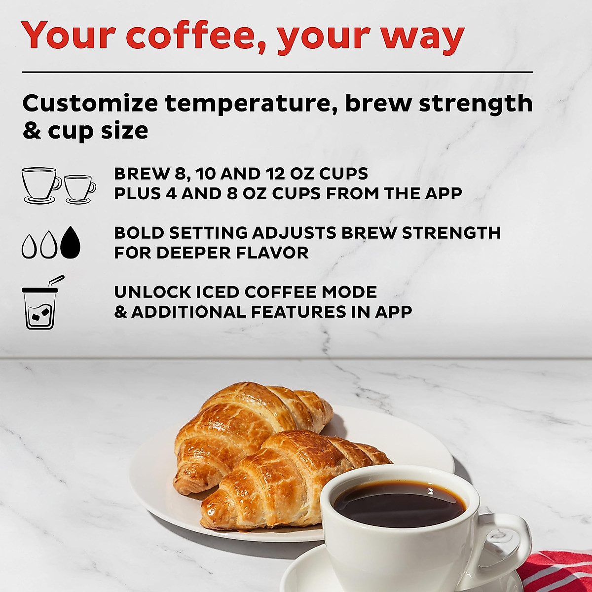 Instant Solo WIFI Connect Single Serve Coffee Maker, From the Makers of Instant Pot, Coffee Brewer, Includes Reusable Coffee Pod & Bold Setting, Brew 8 to 12oz., 40oz. Water Reservoir, Black