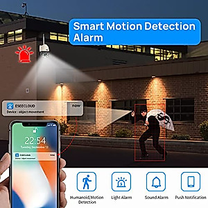 Hiseeu Wireless 30X Optical Zoom Camera 3MP PTZ Camera Outdoor Two Way Audio 250ft Night Vision with Floodlight, Sound&Light Alarm High Speed Dome Security Camera Humanoid Detection