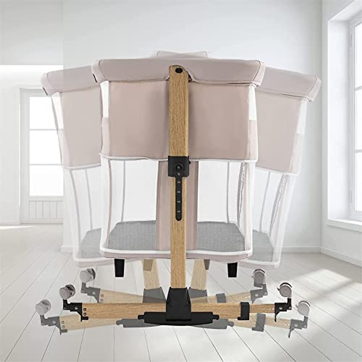 nordmiex Baby Crib,Baby bassinets Crib for Newborn,Adjustable Baby Bed for Infant/Baby,Beige