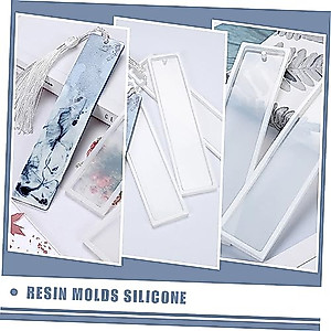 VILLCASE 6pcs Bookmark Mold Hand Mold Tray Mold Resin Bookmark DIY Bookmark White Bookmark Making Molds Bookmark Molds Resin Molds Silicone Bookmark Molds for Resin Casting UV Epoxy Resin