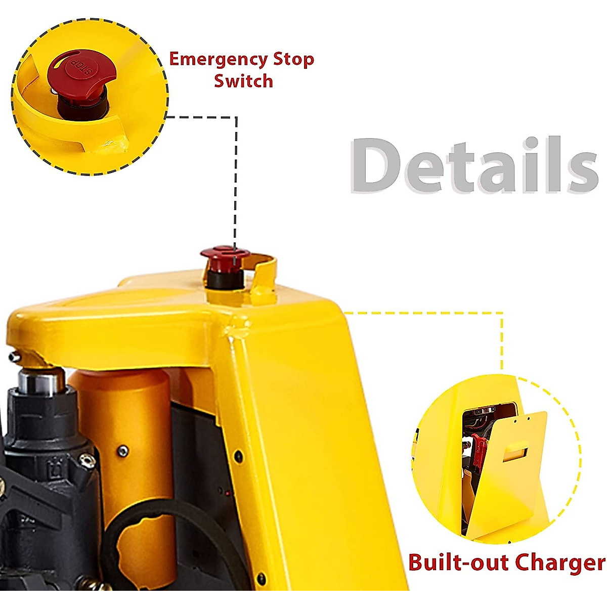 Xilin Electric Pallet Jack Truck Lithium Battery 3300LBS Capacity 48" x 27" Fork Size and Manual Hydraulic Lift Table Cart Double Scissor 330lbs Capacity 43.3" Lifting Height