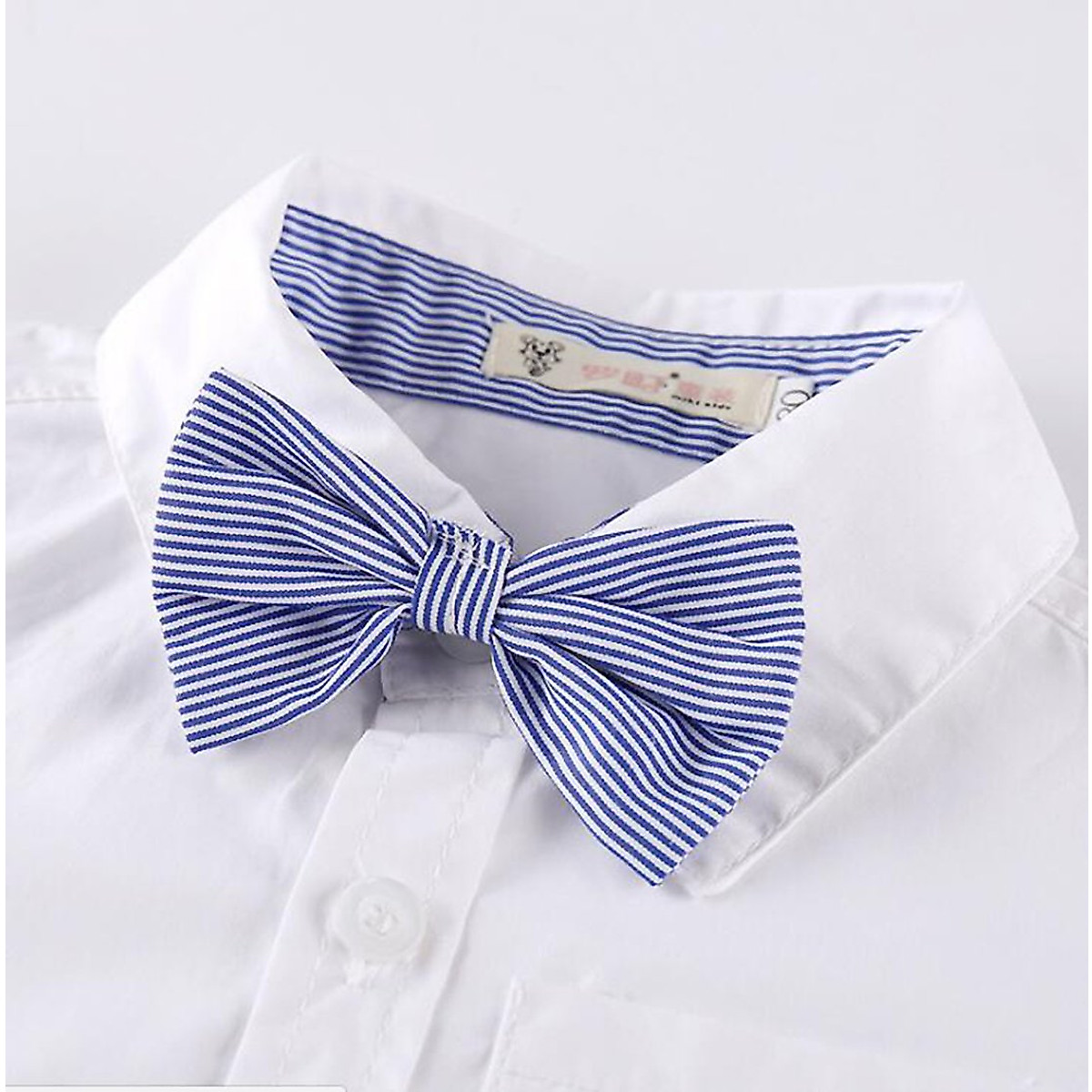 EGELEXY Toddler Baby Boys Gentleman Outfits Short Sleeve T-Shirt+Bib Pants+Bow Tie 12Pcs