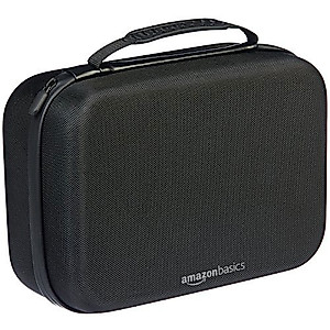 Amazon Basics Hard Shell Travel and Storage Case For Nintendo Switch & OLED Switch, Black, 12 x 4.8 x 9 Inches