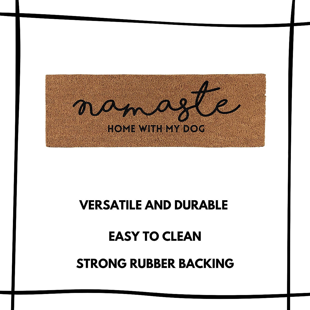 Santa Barbara Design Studio Coir Fiber Door Mat, 30 x 10-Inch, Namaste Home with My Dog