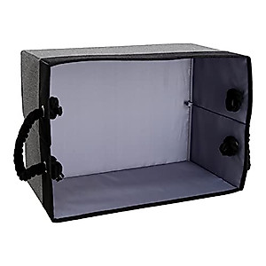 SAM AND MABEL Large Fabric Storage Baskets for Organizing - 16.5"(L) x 11.8"(W) x 9.8"(H) Pack of 3 Toy Organizers and Storage Bins, Collapsible Storage Bins for Shelves (Warm Black and Gray)