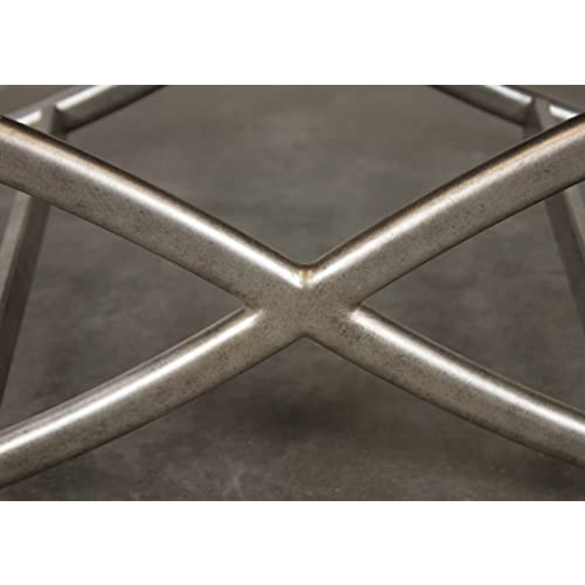 Roundhill Furniture Mantalia Upholstered Bench with Metal Frame, Champagne