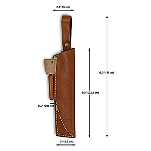 BPS Knives Brown Belt Knife Sheath with Fire Steel - Leather Sheath for Fixed Blade Knife with Fire Starter - Outdoor, Hunting, Bushcraft, Camping Fixed Blade Knives
