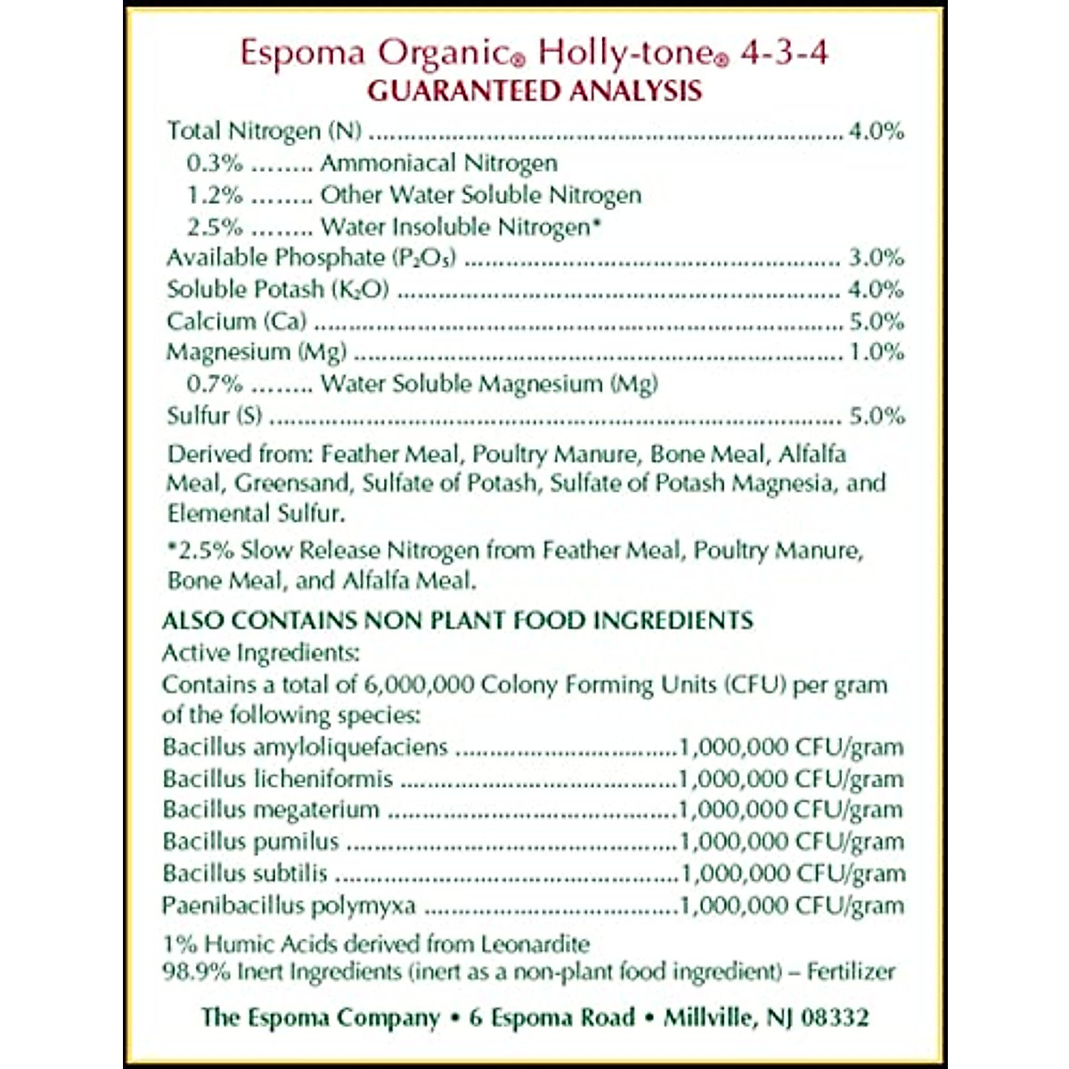 Espoma Organic Holly-Tone 4-3-4 Evergreen & Azalea Plant Food; 4 lb. Bag; The Original & Best Organic Fertilizer for All Acid Loving Plants Including Azaleas, Rhododendrons & Hydrangeas. Pack of 2