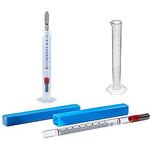 Specific Gravity Hydrometer 1.000-2.000 Dual Scale, by FEC Source. Test Flotation Solution for Fecal Egg Count, Worm Egg Flotation, Measure Liquid for Parasite Egg Flotation.100ml Test Tube Included