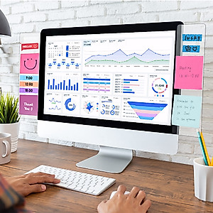 MDOZQ Office Desk Accessories 2pcs Monitor Memo Board Computer Message Board Office Supplies for Women Men Computer Sticky Note Holder Home Office Accessories Desktop Message Office Decor