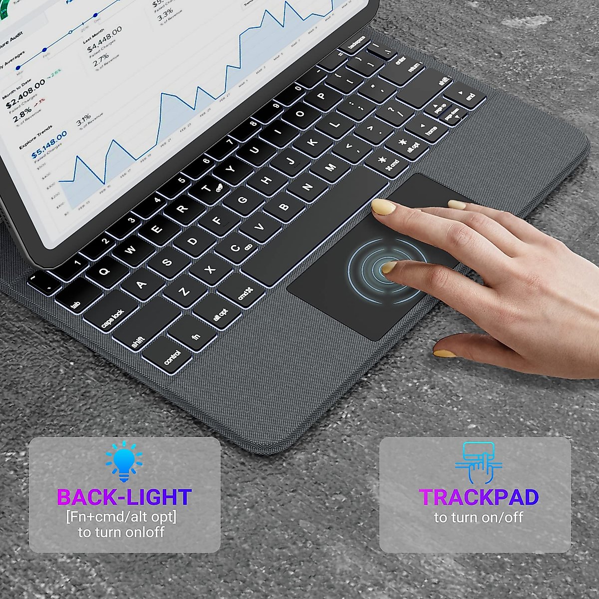 edaiser Magic iPad Keyboard Case; 10.9 inch 2022 iPad Air 5th 2020 4th Generation and iPad Pro 11 3th 2nd 1st Gen 2021 2018 Smart Touch Keyboard with Trackpad Bluetooth Backlit Folio Magnetic Leather