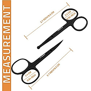 Utopia Care - Curved and Rounded Facial Hair Scissors for Men – 4 Pack - Mustache, Nose Hair & Beard Trimming Scissors, Safety Use for Eyebrows, Eyelashes, and Ear Hair - Professional Stainless Steel