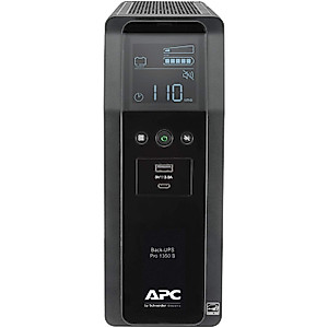 APC UPS 1350VA Sine Wave UPS Battery Backup and Surge Protector, BR1350MS Backup Battery Power Supply with AVR, (2) USB Charger Ports