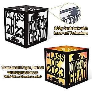 Graduation Table Centerpieces Boxes for Class of 2023 Congrats Grad School College Party Table Home Decorations Supplies, Set of 4