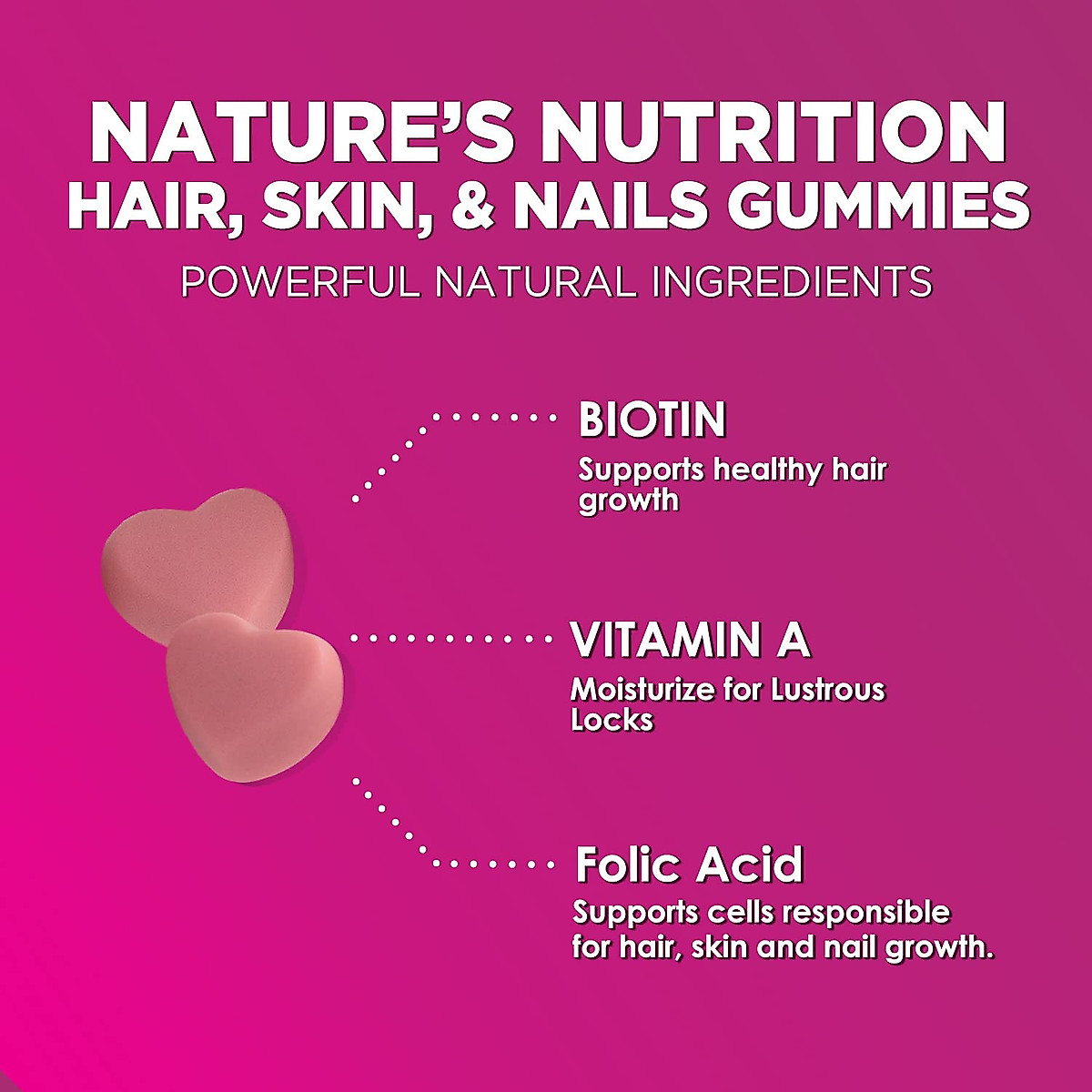 Sugar Free Hair Vitamins Gummies with Biotin 5000 mcg, Vitamin A, B12, C, D, E, Folic Acid, Supports Hair Growth Gummy, Vegetarian Friendly, Supports Strong Beautiful Hair and Nails - 120 Gummies