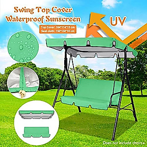 KFJZGZZ Replacement Cover Swing Ceiling Cloth Rain Cover Outdoor Awning Courtyard Patio Lawn & Garden Tree Swing for Adults Couch (0-Green, One Size)