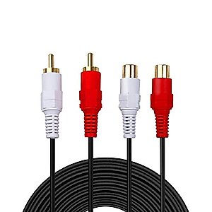 GHWL 2 RCA Extension Cable,Gold Plated 2 RCA Male to Female Stereo Audio Extension Cable (3ft)
