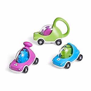 Hand2Mind Popping Fidget Cars - Suction Cup Toys for Fine Motor Skills, Toddler & Preschool Sensory Play, Anxiety Relief (Set of 3)