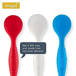 Snappi Baby Ergo Brush Diaper Cream Applicator for a Baby Bum | Medical-Grade Silicone Diaper Rash Cream Bottom Brush Keeps Hands/Fingernails Clean (Azure Blue)