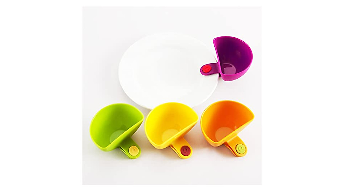 Colorful 4pcs Dip Clips for Sauces & Snacks